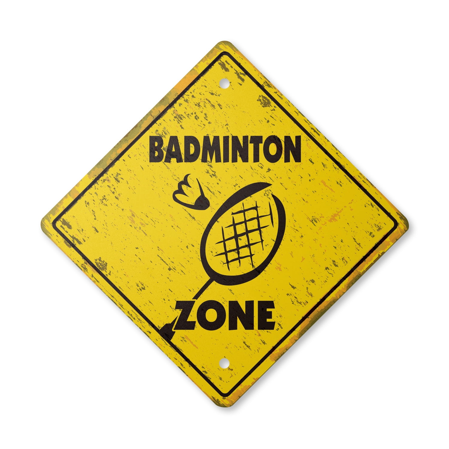 Badminton Vintage Crossing Sign Zone Xing | Indoor/Outdoor Plastic | 20 ...
