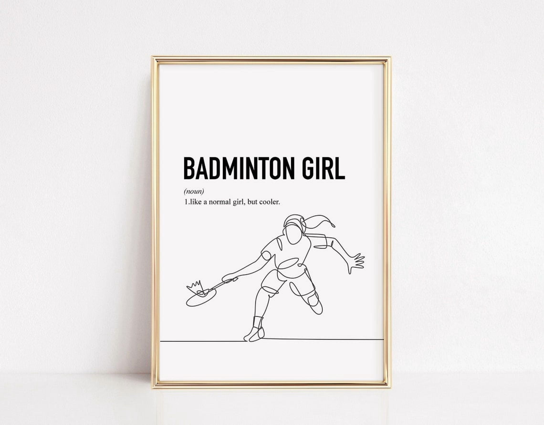 Badminton girls Poster Player Lover Sporty Teen Wall Art Poster ...