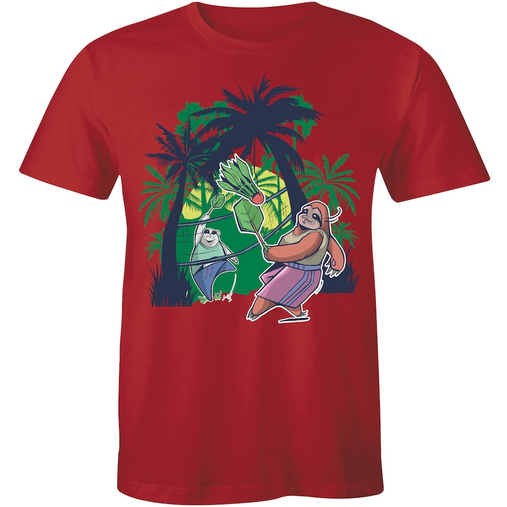 Badminton with Racket and Shuttle Cock Net Court Funny Sports for Men T ...