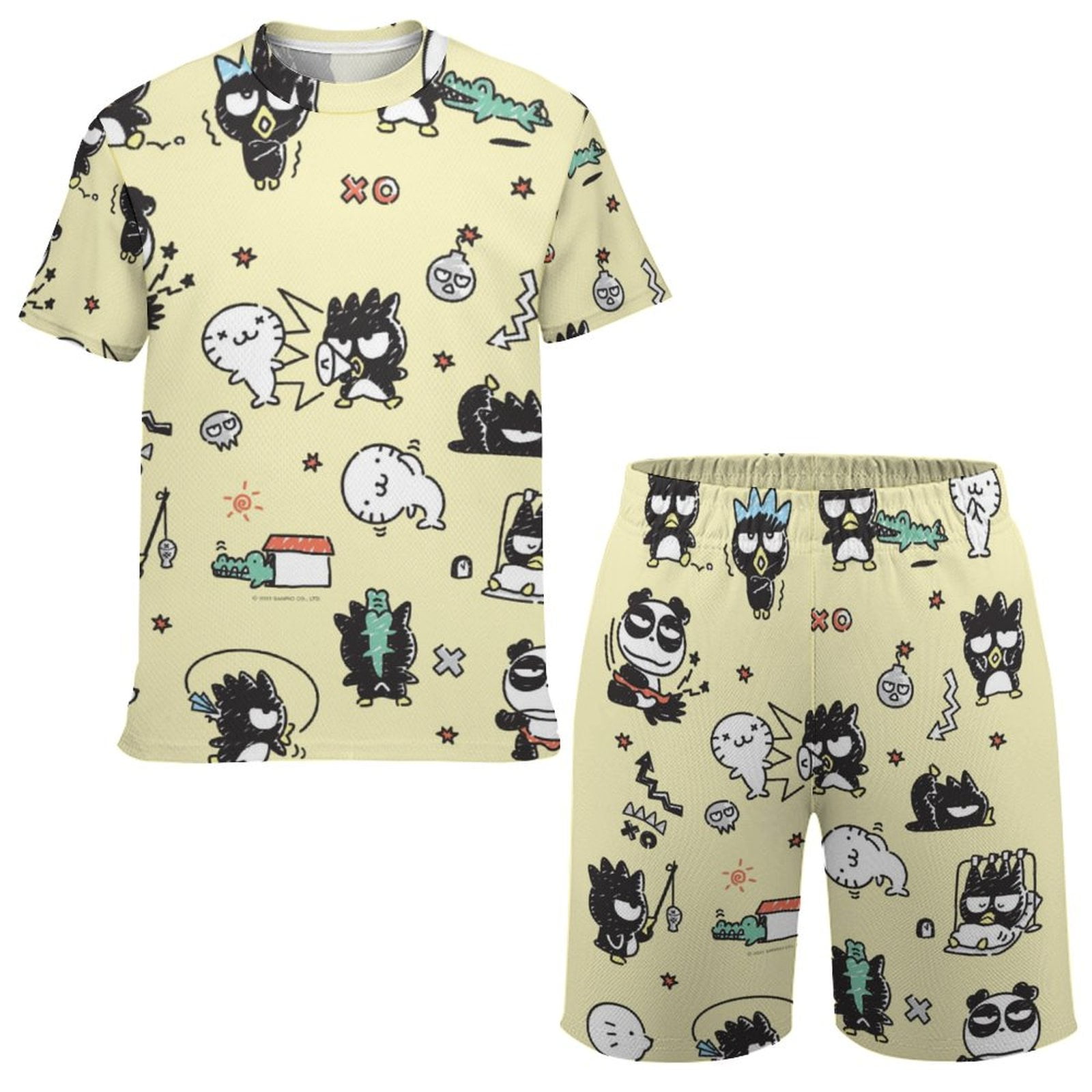 Badtz Maru Boys Short Sleeve Mesh T-Shirt And Shorts Outfit Set Summer ...