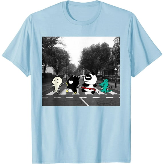 Badtz Maru Crosswalk Parody Funny DTG Print Unisex T-Shirt,Light Blue ...