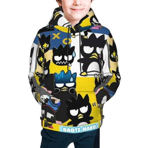 Badtz Maru Hoodie 3D Print Pullover Hooded Long Sleeve Sweatshirts Tops Blouse with Pocket for ...