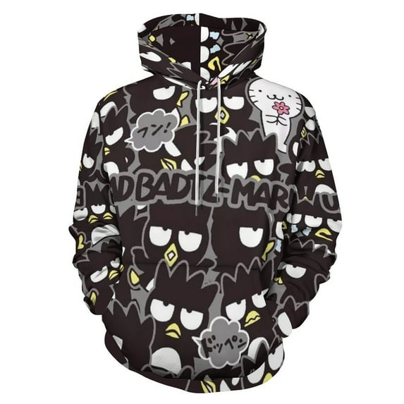 Badtz Maru Hoodie 3D Print Pullover Hooded Long Sleeve Sweatshirts Tops Blouse with Pocket for ...