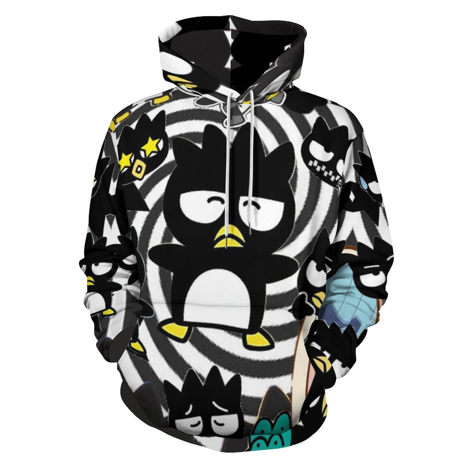 Badtz Maru Hoodie 3D Print Pullover Hooded Long Sleeve Sweatshirts Tops Blouse with Pocket for ...