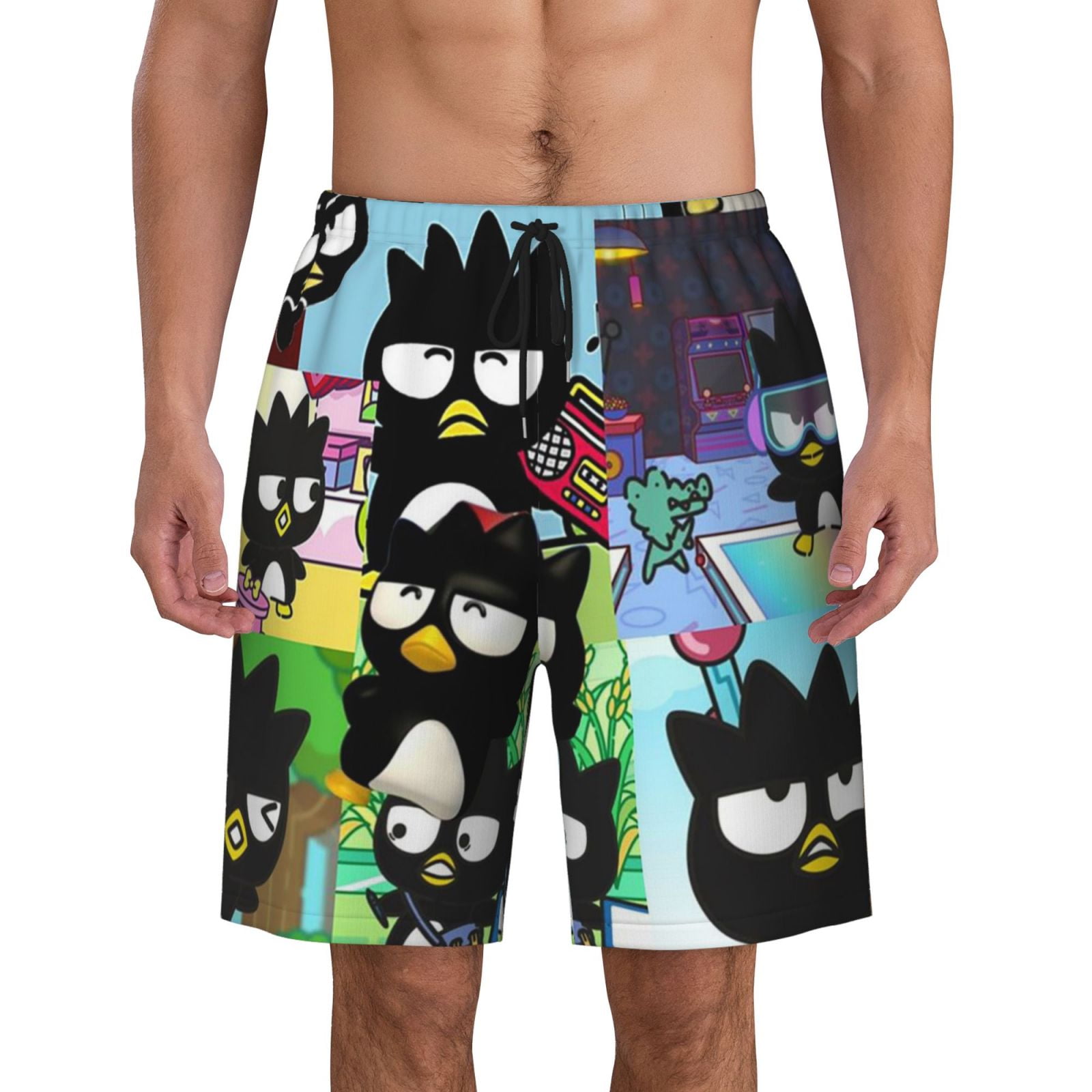 Badtz Maru Men's Swim Trunks Quick Dry Board Shorts Bathing Suit ...