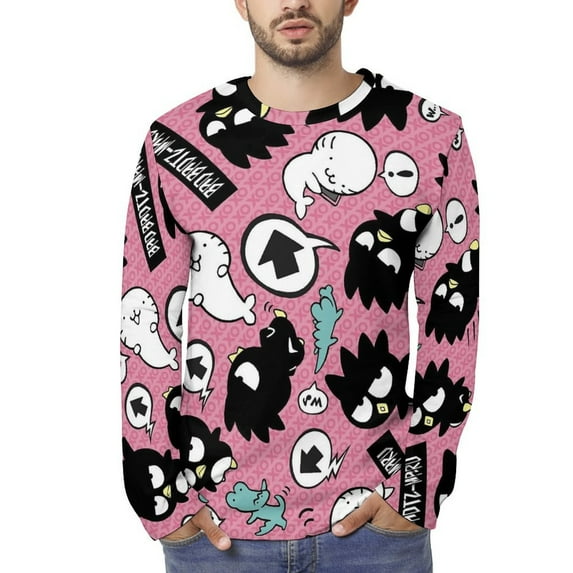 Badtz Maru Mens 3D Print T-Shirt Crewneck Long Sleeve Tee Shirt ...