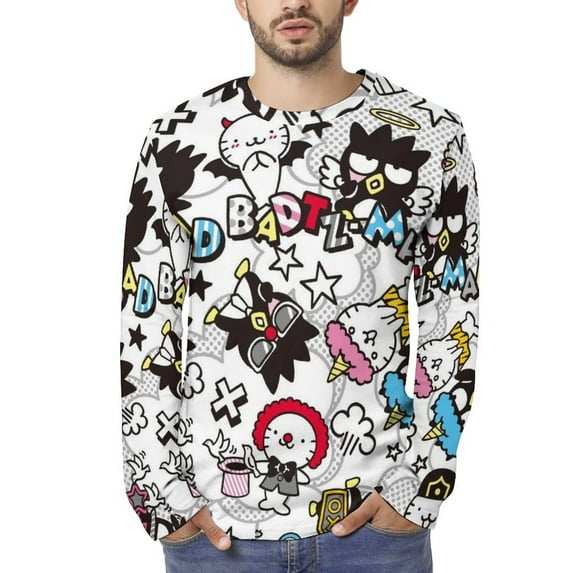 Badtz Maru Mens 3D Print T-Shirt Crewneck Long Sleeve Tee Shirt ...