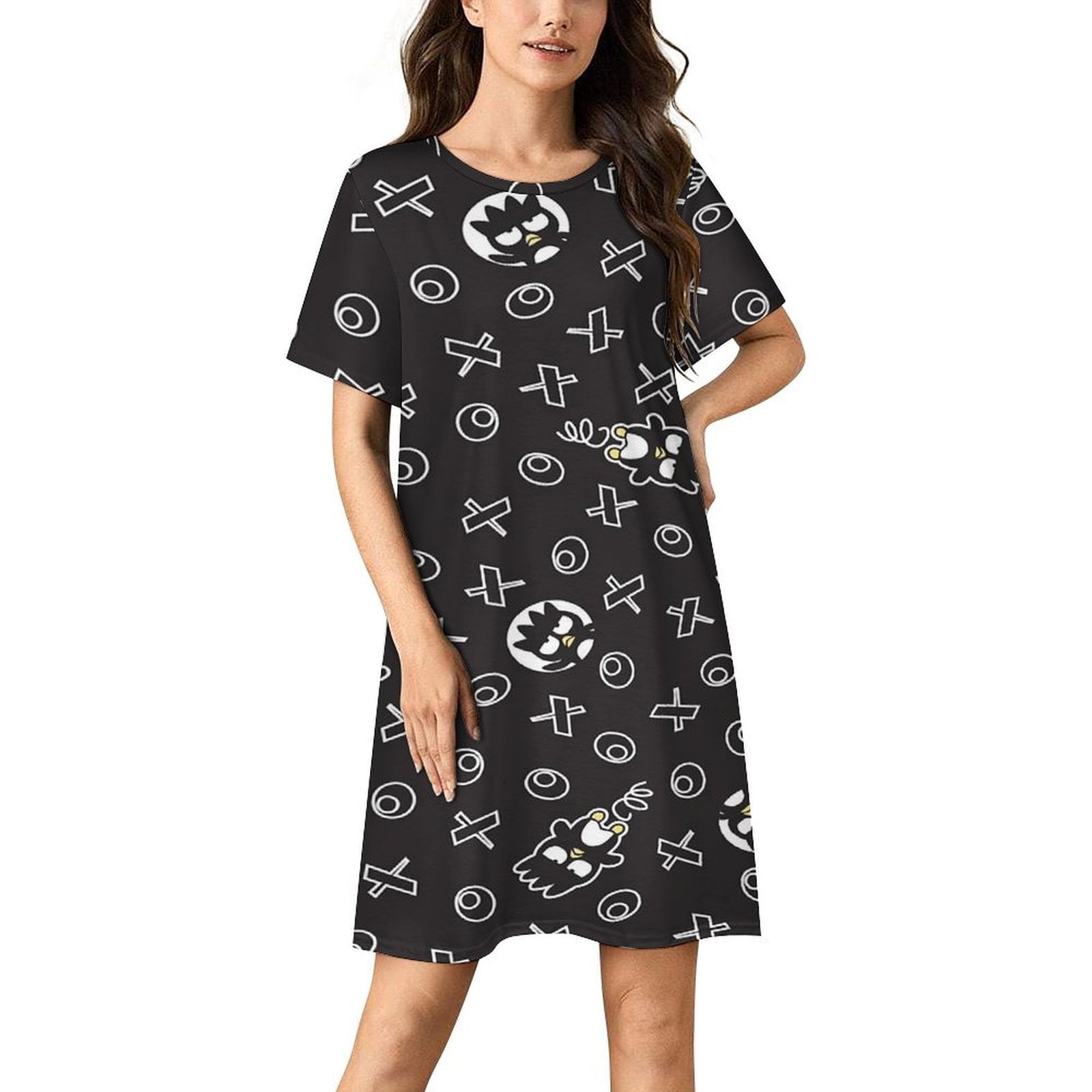 Badtz Maru Nightgowns for Women Short Sleeve Night Gown Soft Sleep ...