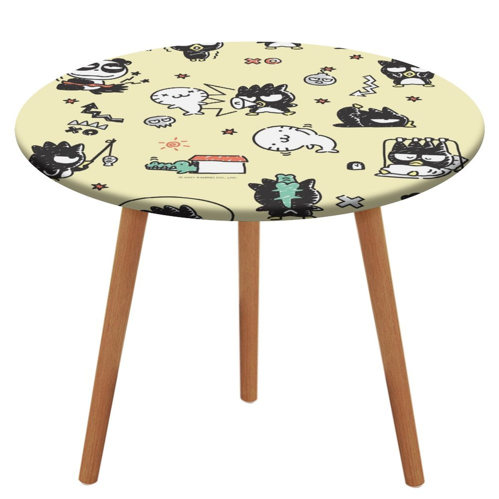 Badtz Maru Round Fitted Tablecloth with Elastic Edge,Water-Resistant ...
