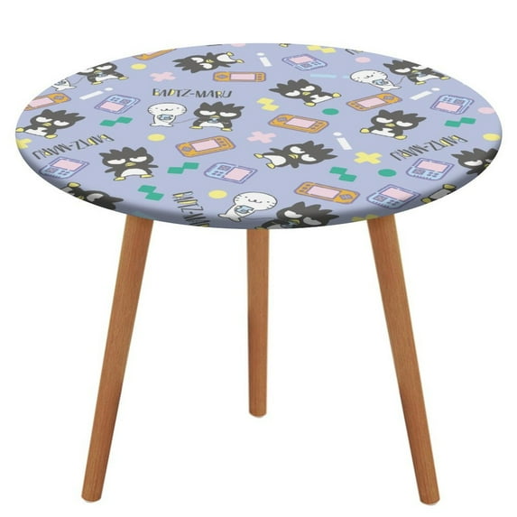 Badtz Maru Round Fitted Tablecloth with Elastic Edge,Water-Resistant ...