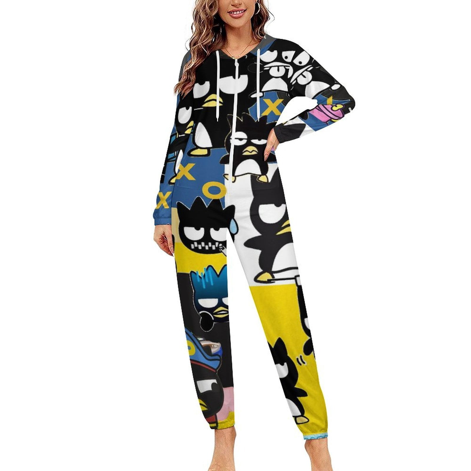 Badtz Maru Unisex Onesie Pajamas Zipper Jumpsuit Hooded One Piece ...