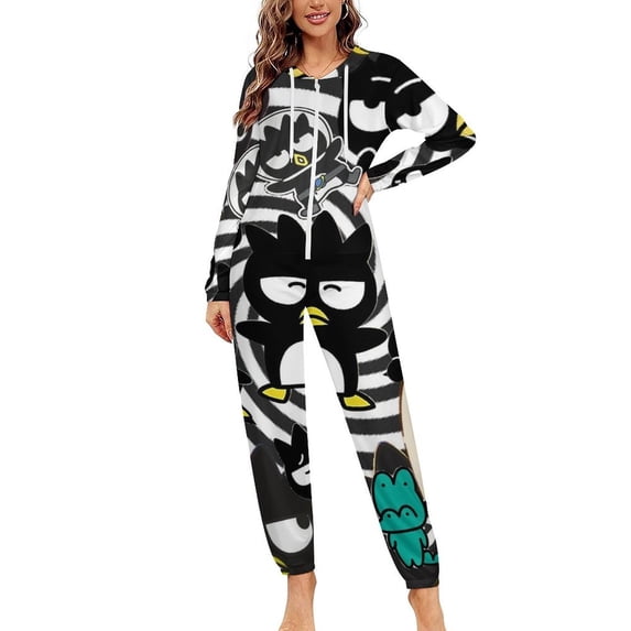 Badtz Maru Unisex Onesie Pajamas Zipper Jumpsuit Hooded One Piece ...