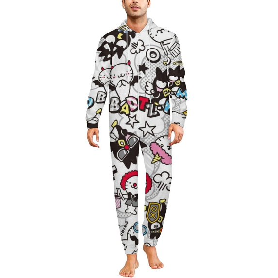 Badtz Maru Unisex Onesie Pajamas Zipper Jumpsuit Hooded One Piece ...