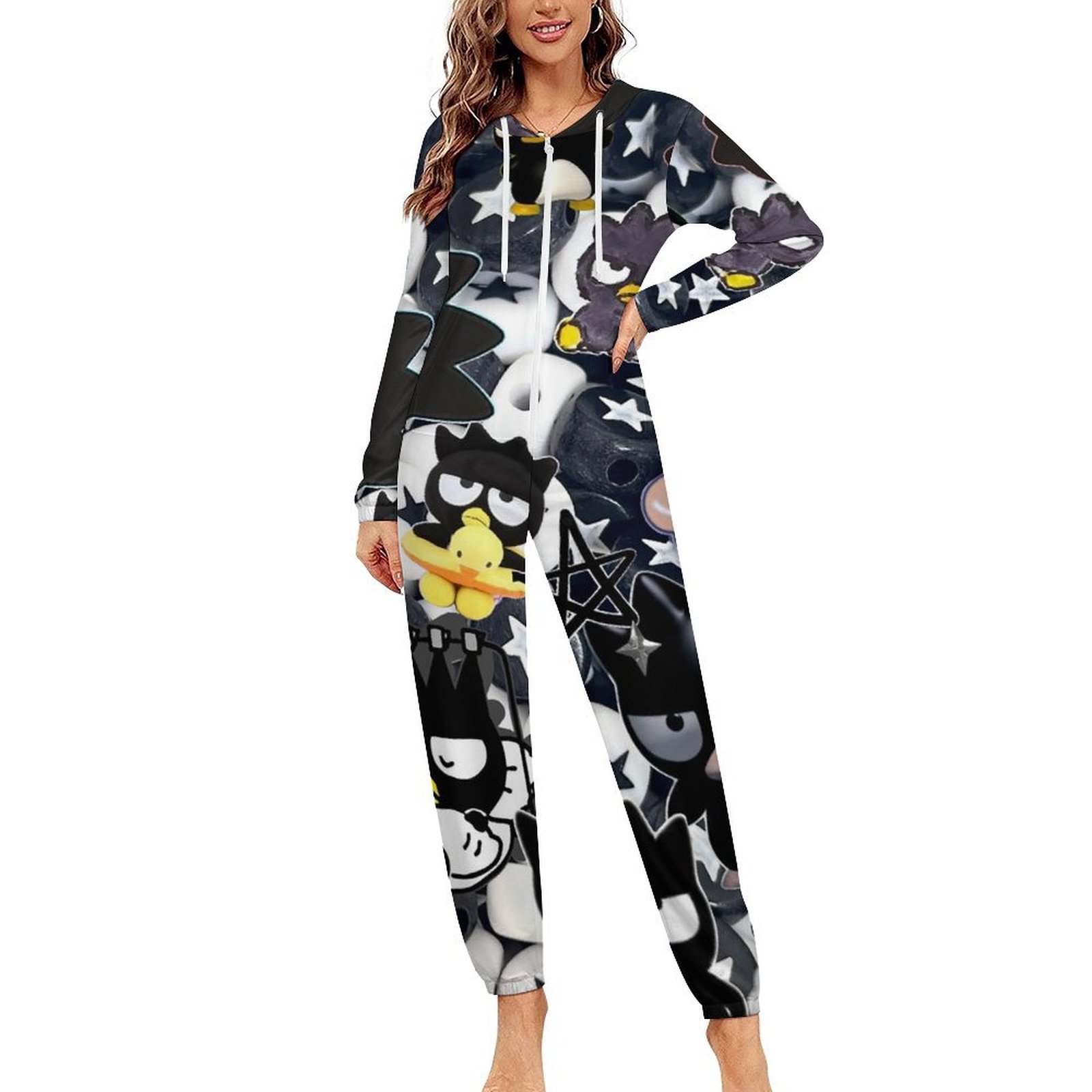 Badtz Maru Unisex Onesie Pajamas Zipper Jumpsuit Hooded One Piece ...