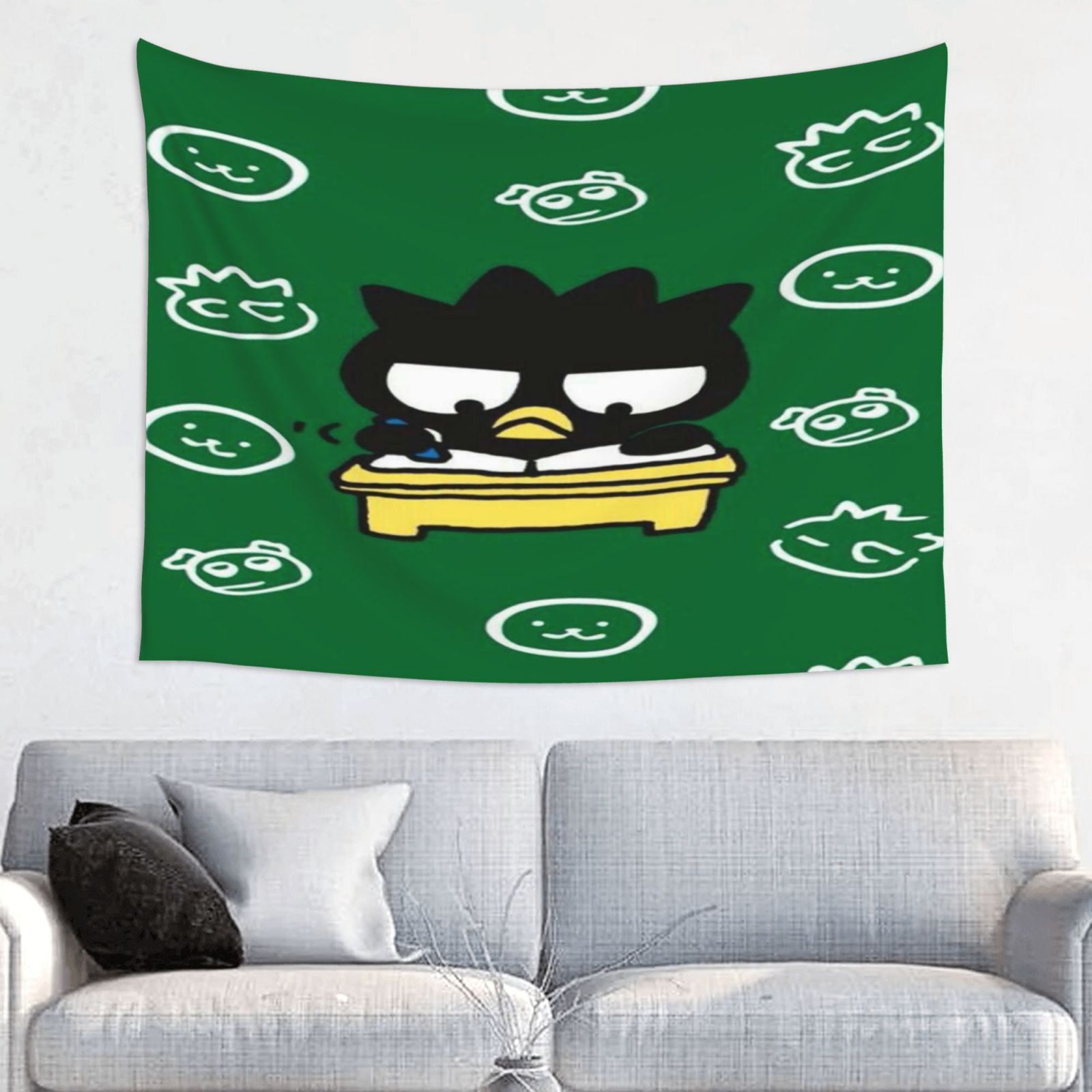 Badtz Maru Wall Tapestry Anime Poster For Bedroom Aesthetics Funny Room ...