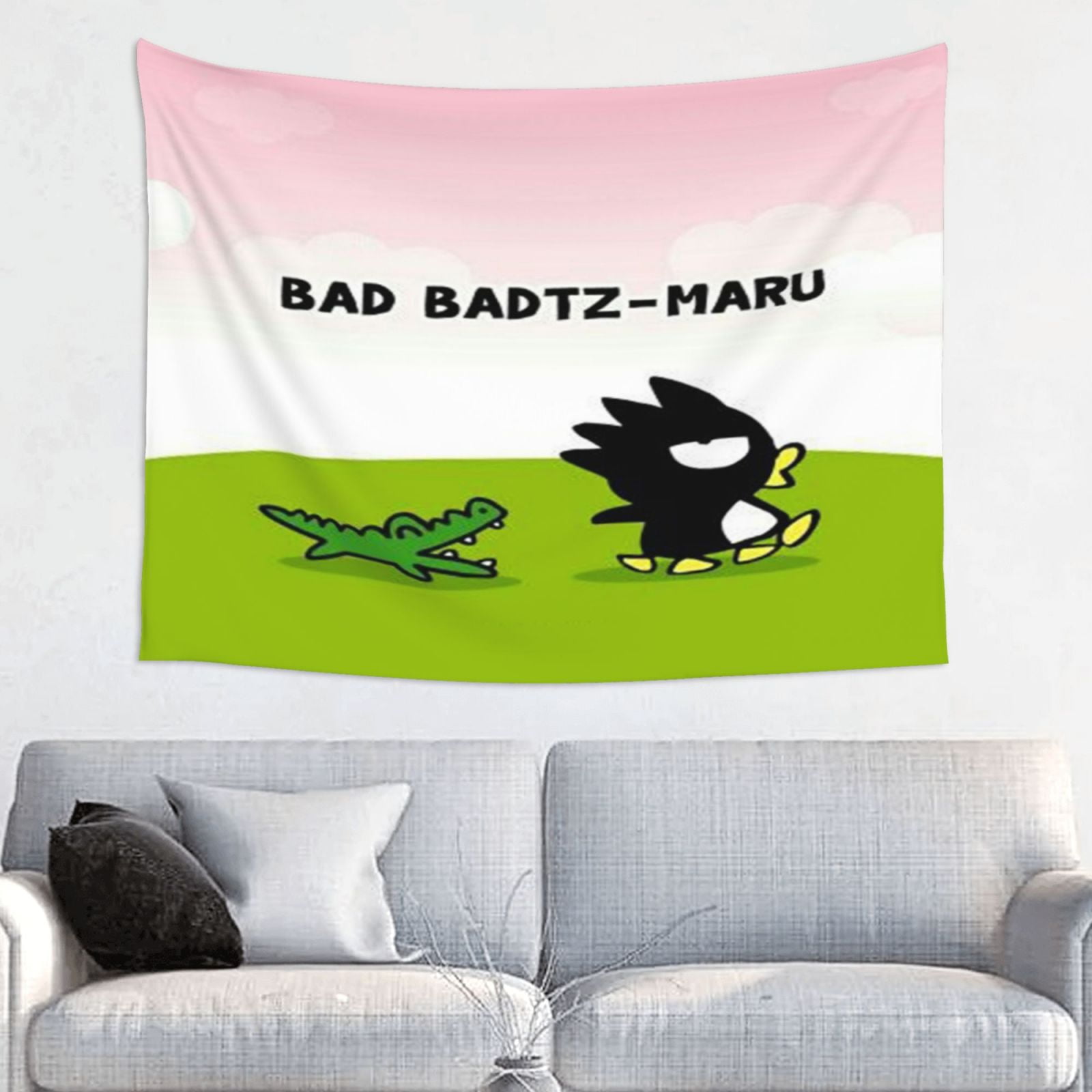 Badtz Maru Wall Tapestry Anime Poster For Bedroom Aesthetics Funny Room ...