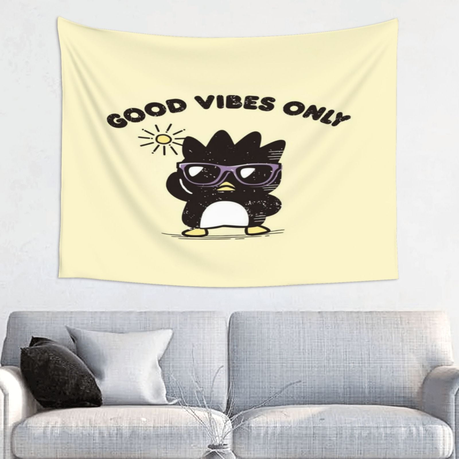 Badtz Maru Wall Tapestry Anime Poster For Bedroom Aesthetics Funny Room ...