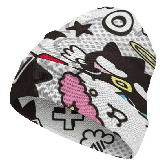 Badtz Maru Winter Beanie Hats for Men Women, Warm Cozy Knitted Cuffed ...