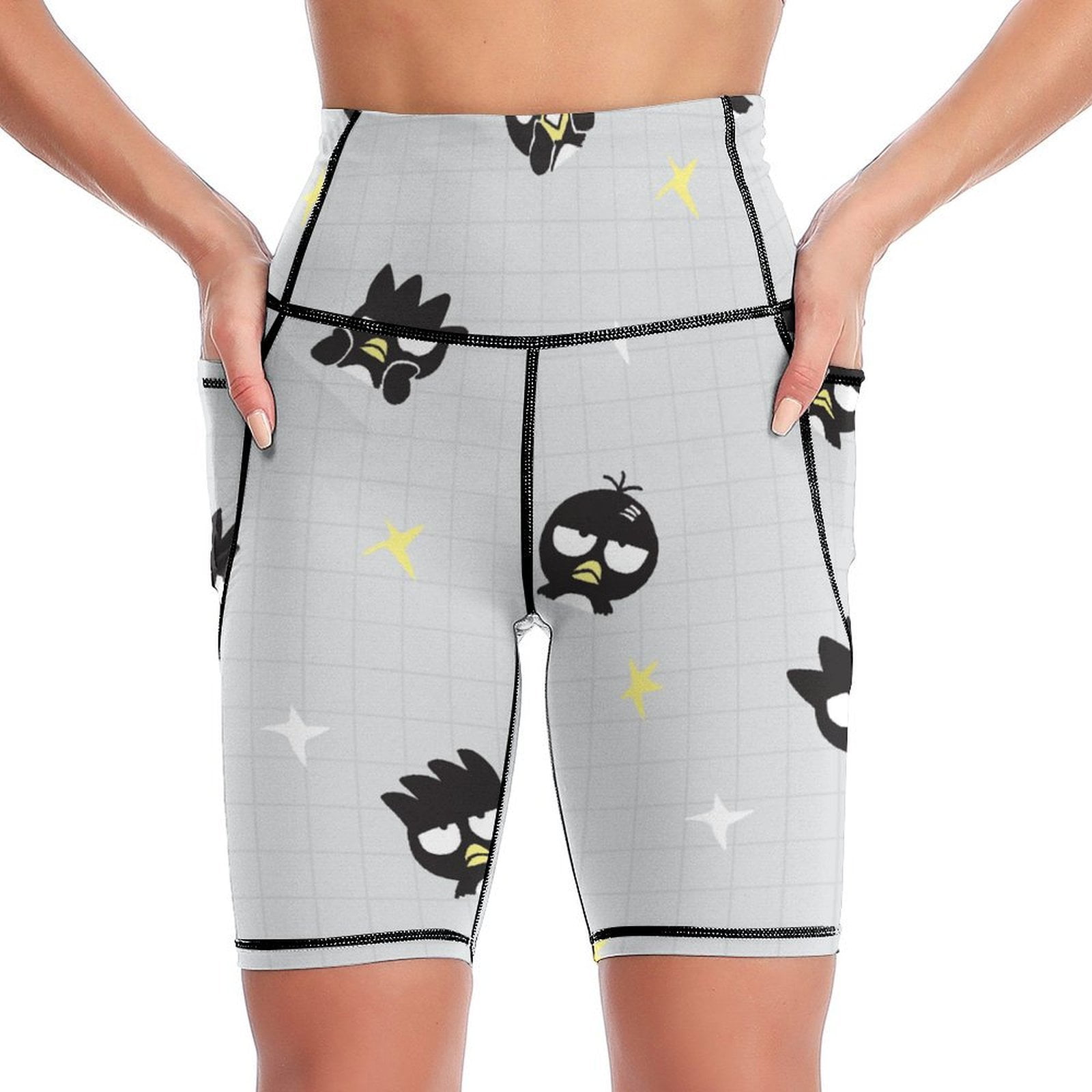 Badtz Maru Women Biker Shorts, High Waisted Tummy Control Workout ...