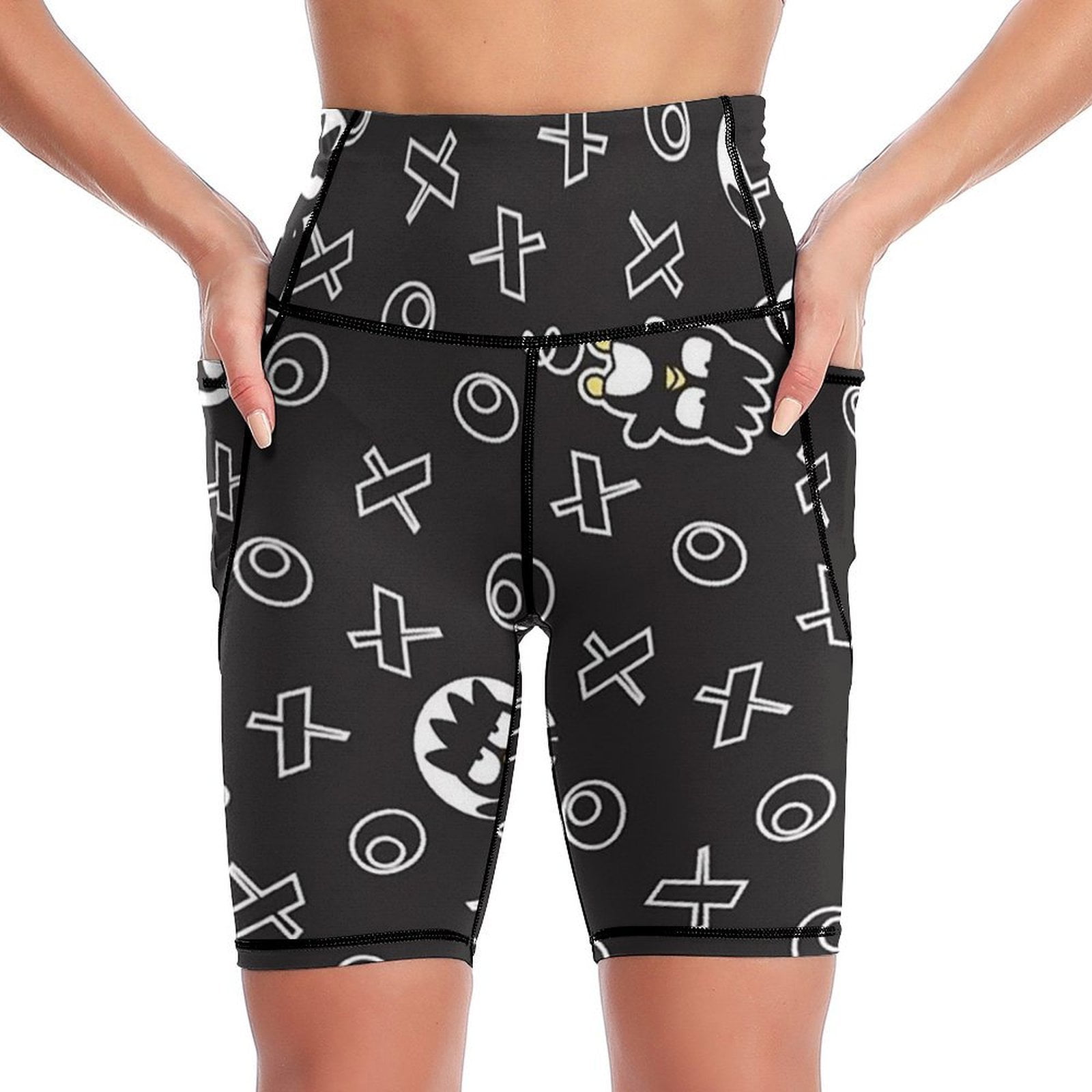 Badtz Maru Women Biker Shorts, High Waisted Tummy Control Workout ...