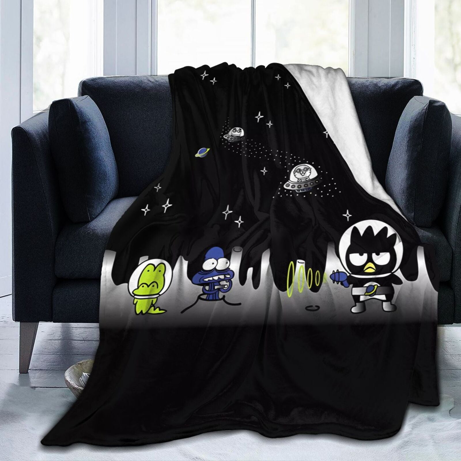 Badtz-maru Blanket Cute Cartoon Print Flannel Throw Blankets，Soft Cozy ...