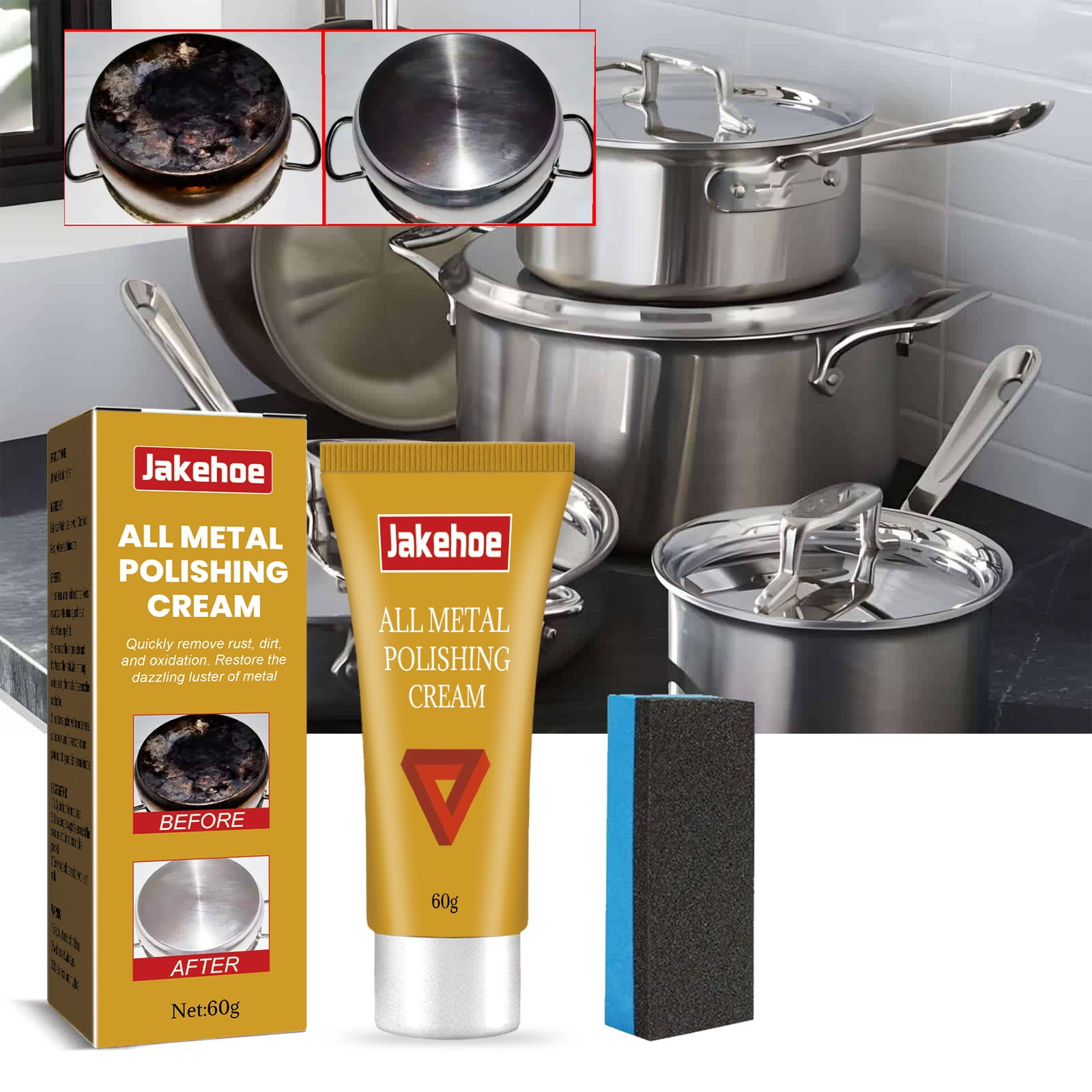 BadyminCSL All Metal Polisher Cream Silver Cleaner and Polish Metal ...