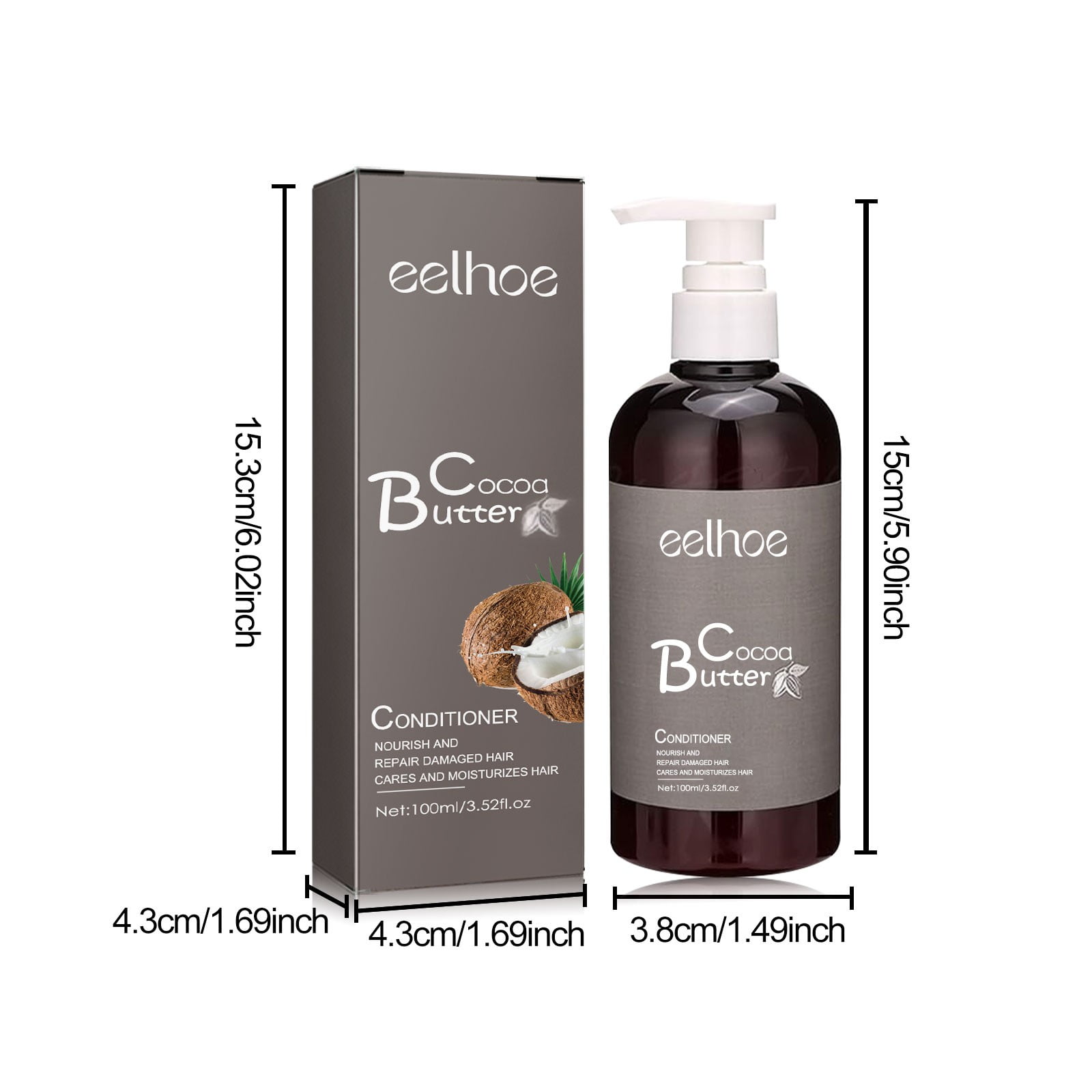 BadyminCSL Premium Cocoa Butter Hair Shampoo and Conditioner Nourish ...