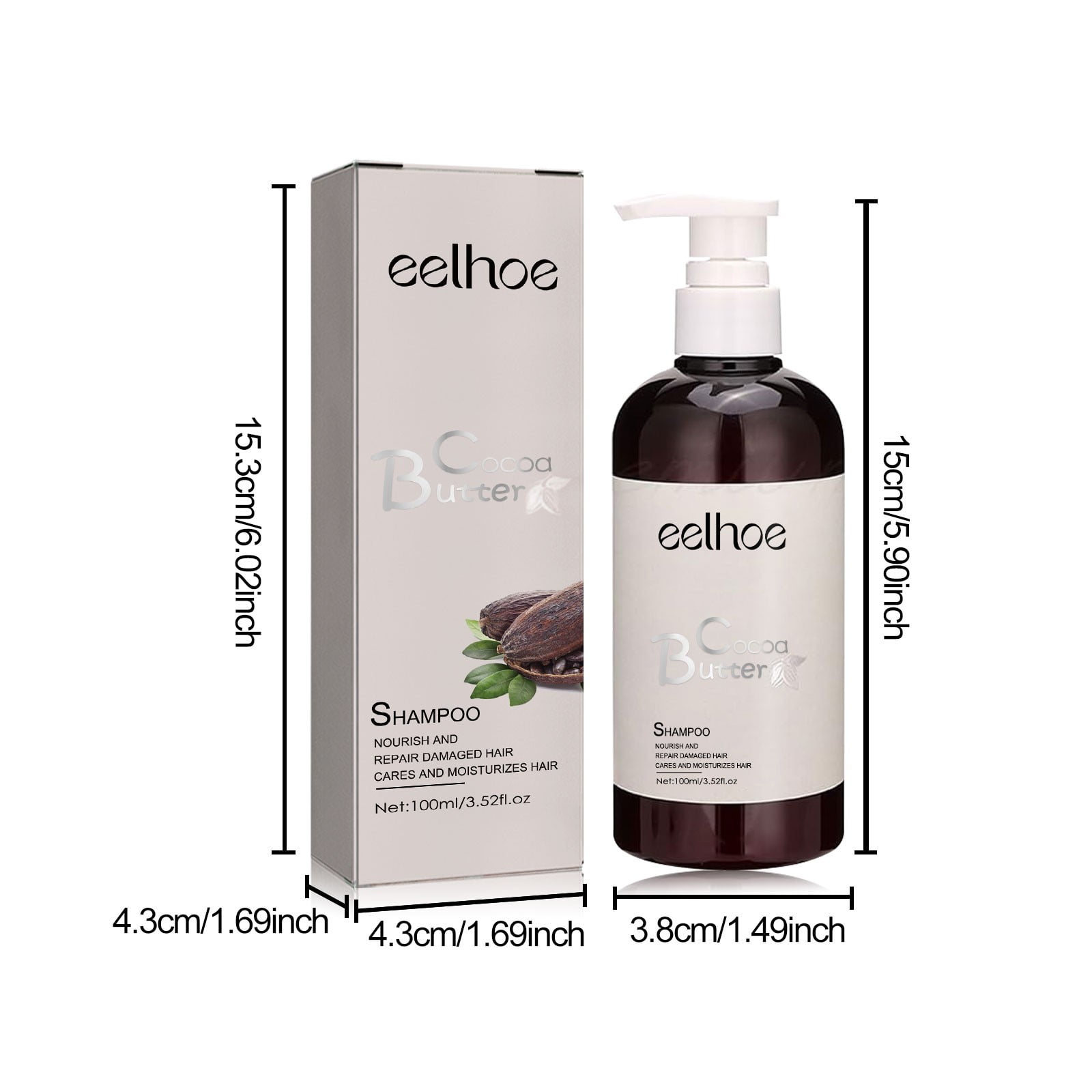 BadyminCSL Premium Cocoa Butter Hair Shampoo and Conditioner Nourish ...