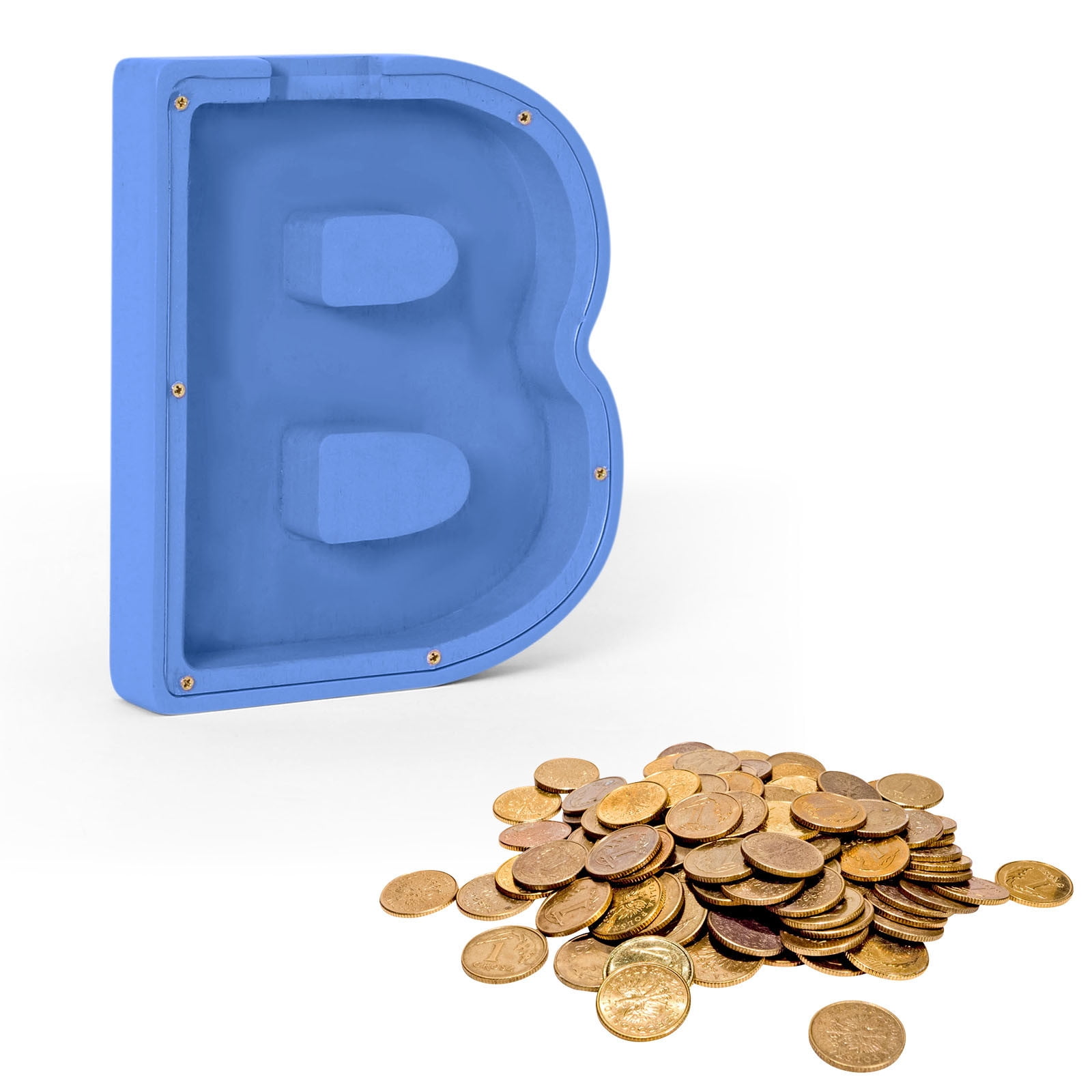 BadyminCSL Wooden Money Bank Colored Letters Coin Bank Text Engraved ...