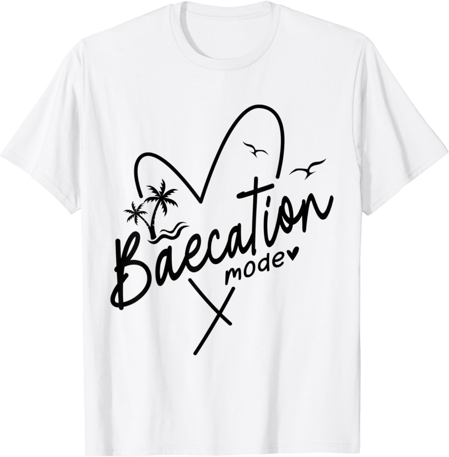 Baecation Mode His and Her Couples Matching Vacation Beach T-Shirt ...