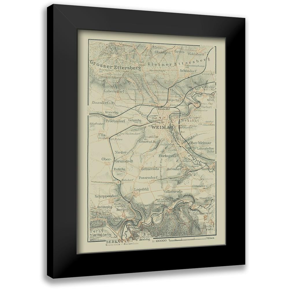 Baedeker 11x14 Black Modern Framed Museum Art Print Titled - Weimar ...