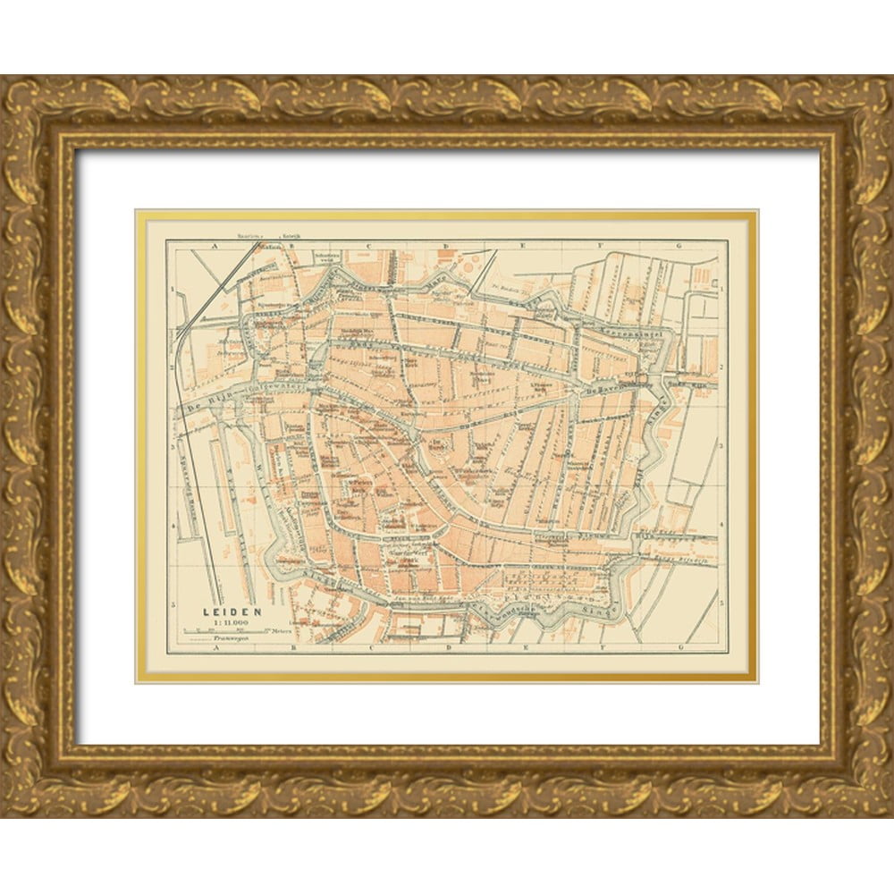 Baedeker 14x12 Gold Ornate Wood Framed with Double Matting Museum Art ...