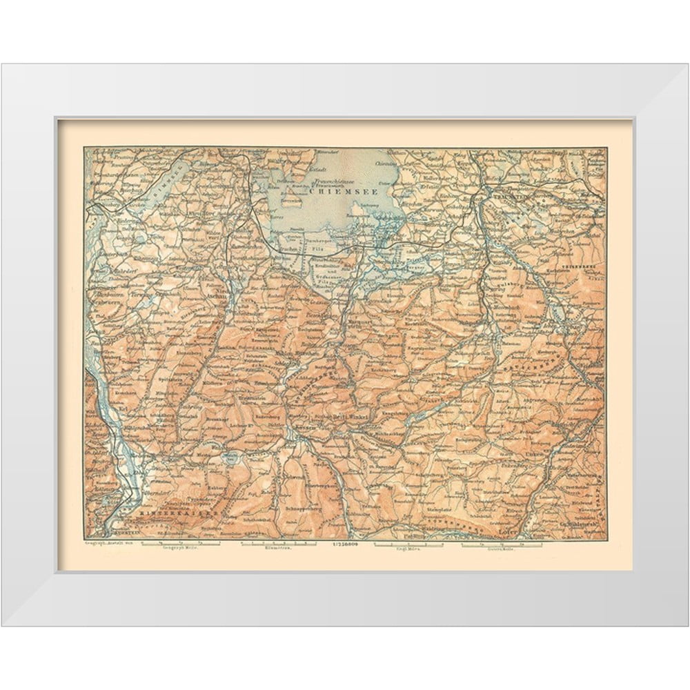 Baedeker 14x12 White Modern Wood Framed Museum Art Print Titled ...