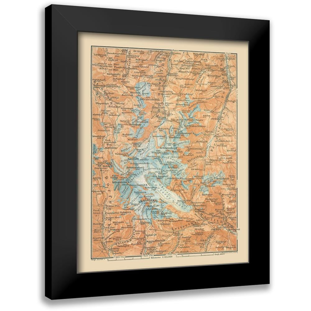 Baedeker 15x18 Black Modern Framed Museum Art Print Titled - Glockner ...