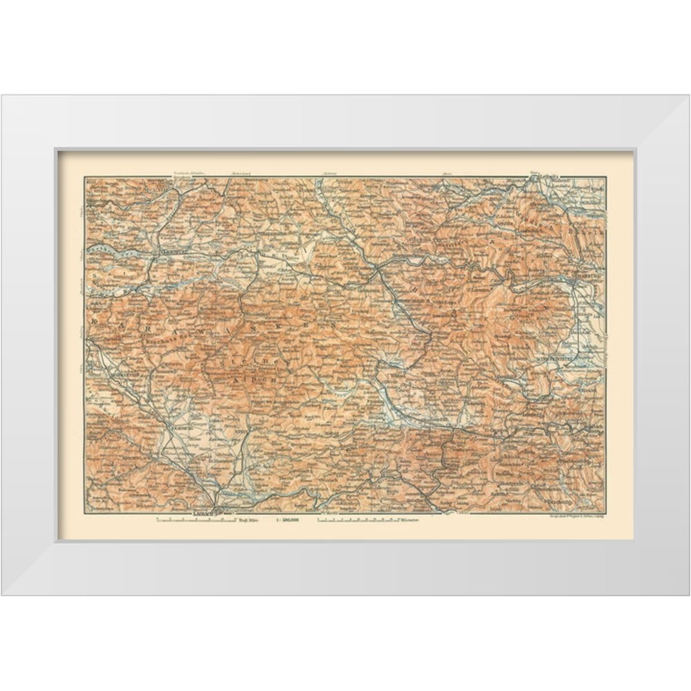 Baedeker 18x13 White Modern Wood Framed Museum Art Print Titled ...