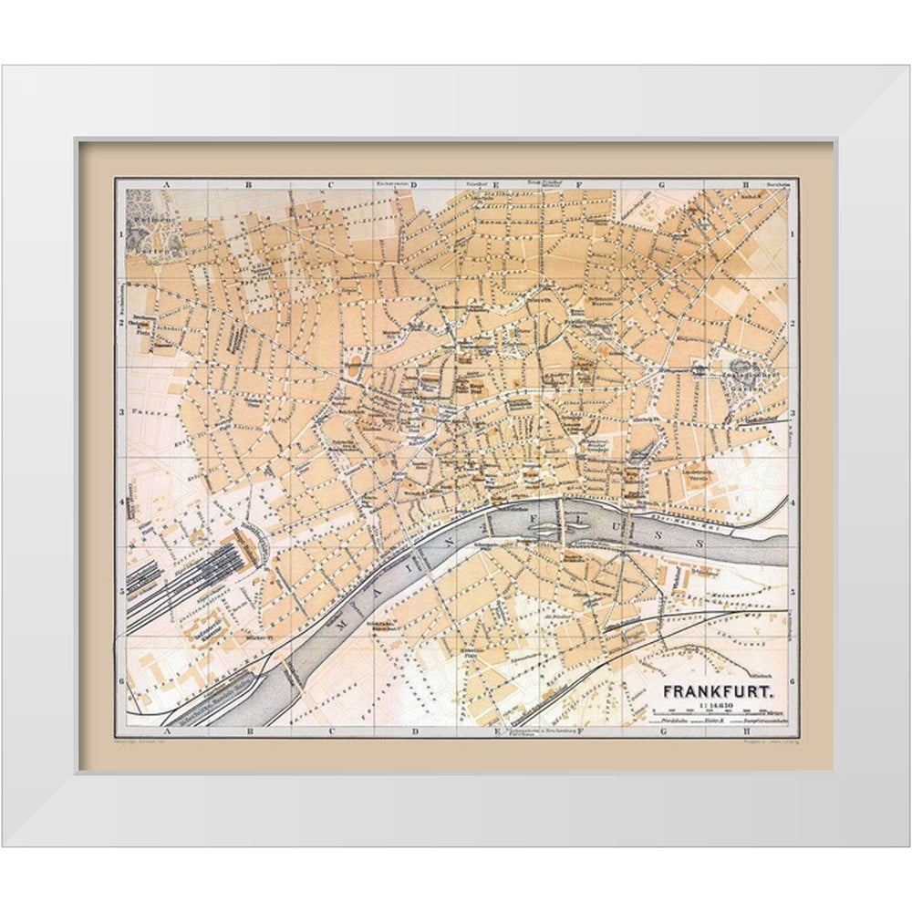 Baedeker 18x14 White Modern Wood Framed Museum Art Print Titled ...