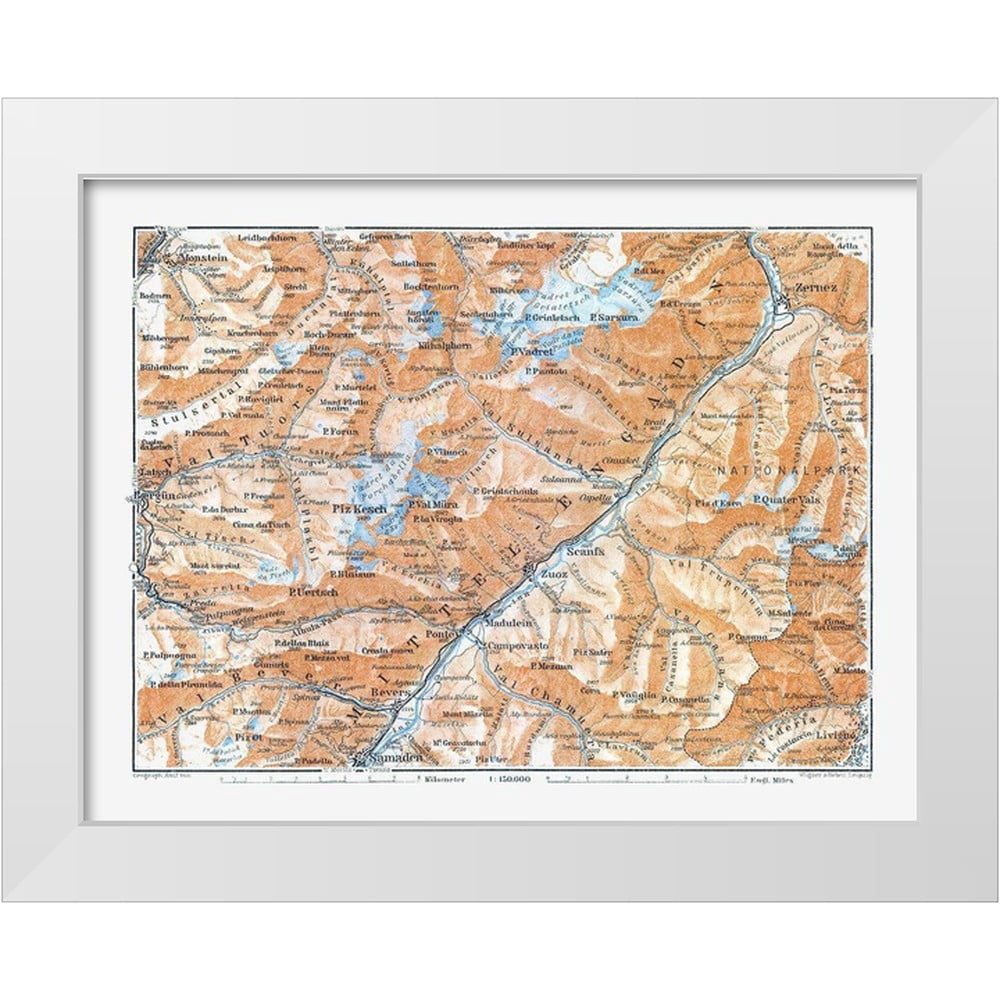 Baedeker 18x15 White Modern Wood Framed Museum Art Print Titled ...