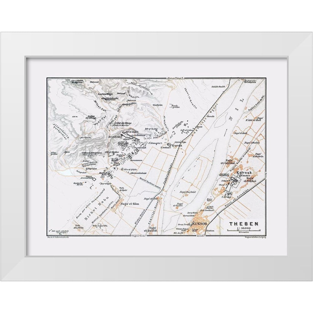 Baedeker 18x15 White Modern Wood Framed Museum Art Print Titled ...