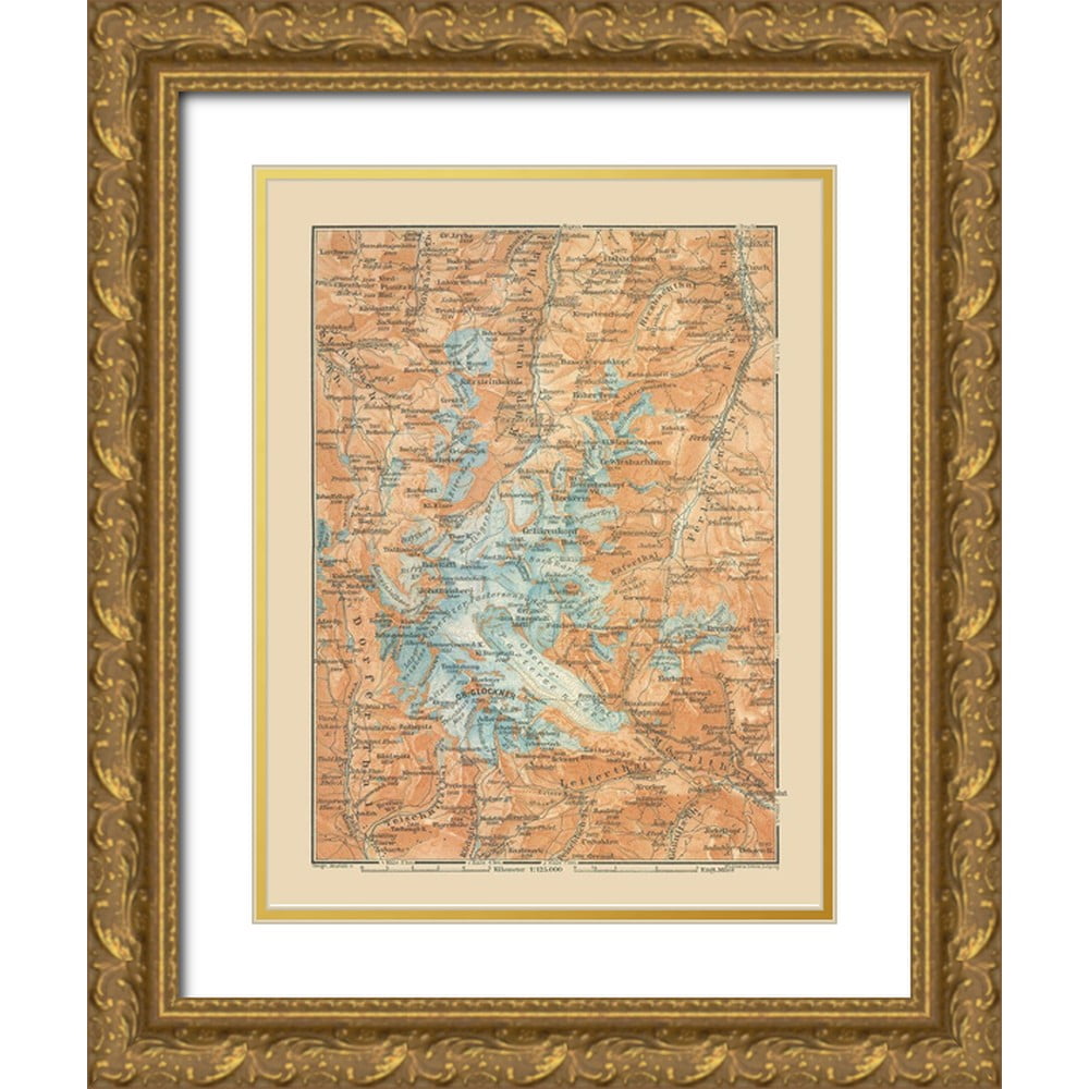 Baedeker 19x24 Gold Ornate Wood Framed with Double Matting Museum Art Print Titled - Glockner ...