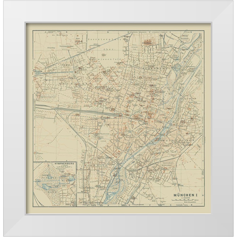 Baedeker 20x20 White Modern Wood Framed Museum Art Print Titled - West ...