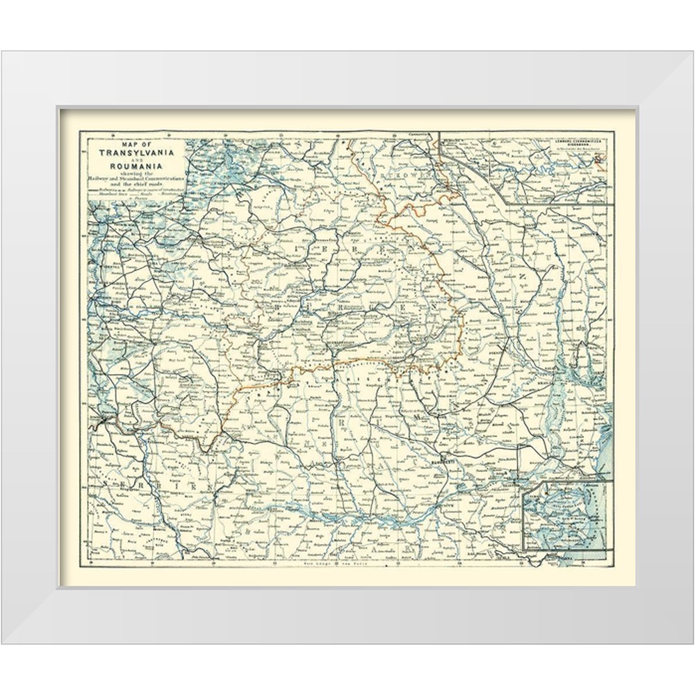 Baedeker 31x26 White Modern Wood Framed Museum Art Print Titled ...
