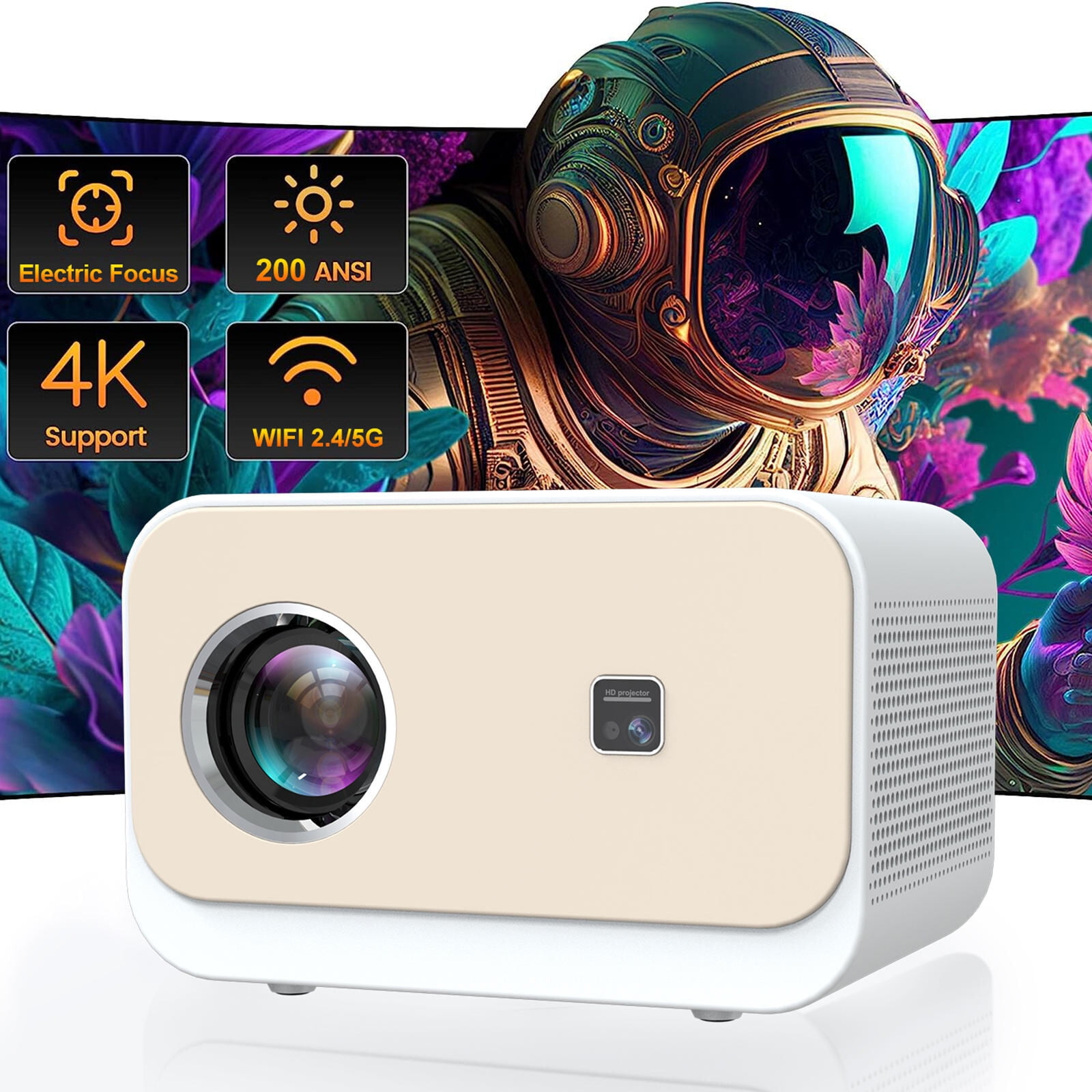 Baeitkot 5G WiFi Home Theater Movie Projector Autofocus Native 1080P ...