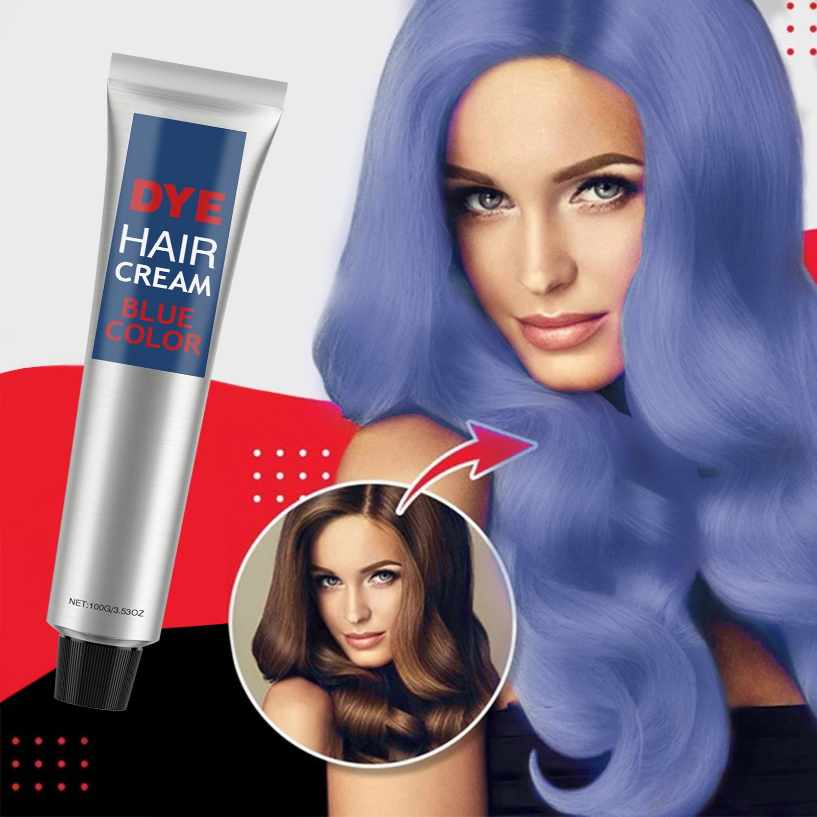 Baeitkot Blue Hair Dye, Glamour Blue Hair Colorant, Long-Lasting Color ...