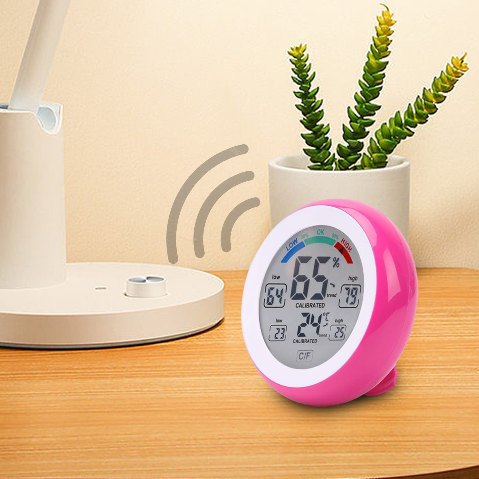 Baeitkot New Round Touchs Screen Temperatures Hygrometer With Clock ...