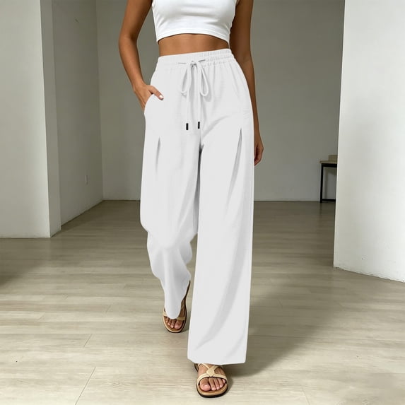 Baeitkot Women Summer Pants Drawstring Long Pant Women Fashion Casual ...