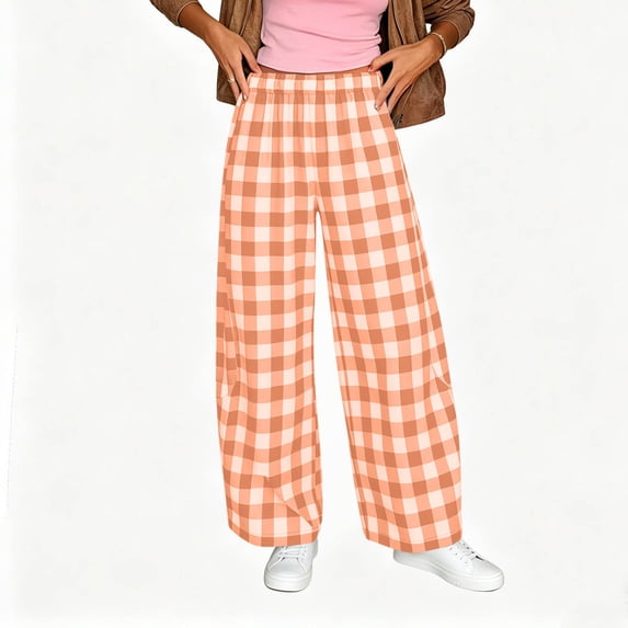 Baeitkot Women's Print Color Elastic Waist Long Pants Women's Fashion ...