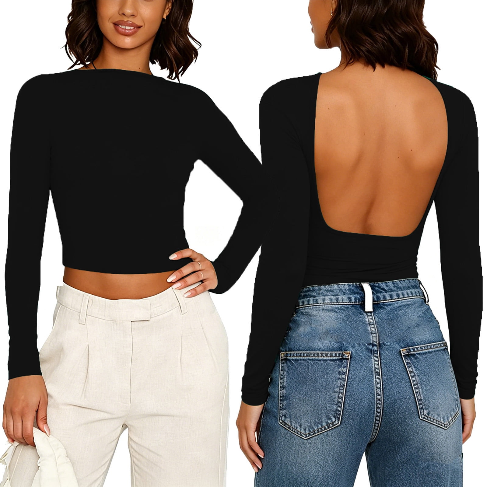 Baeitkot Women's Yoga Style Long Sleeved Top Women's Yoga Style ...