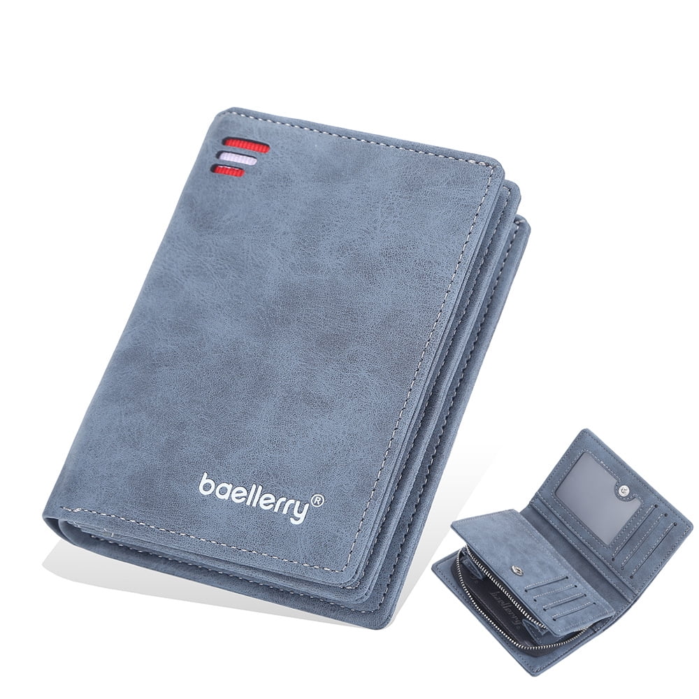 Baellerry Leather Men Wallets Zipper Short Desigh Wallet Hipster Credit ...