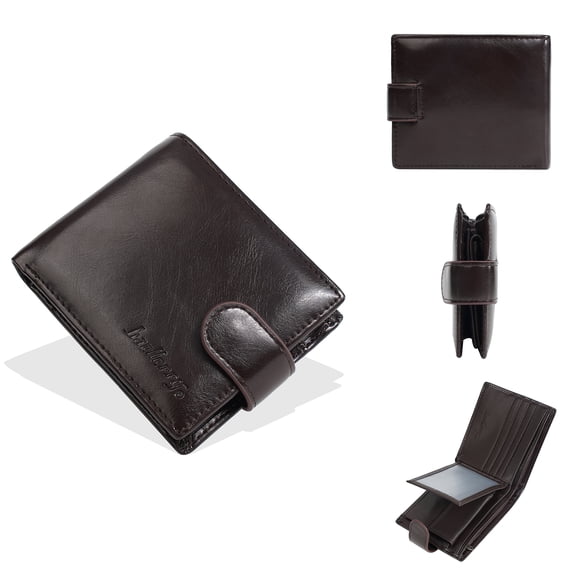Baellerry Men's Zipper PU Leather Wallet Multi-Function Short Wallet ...
