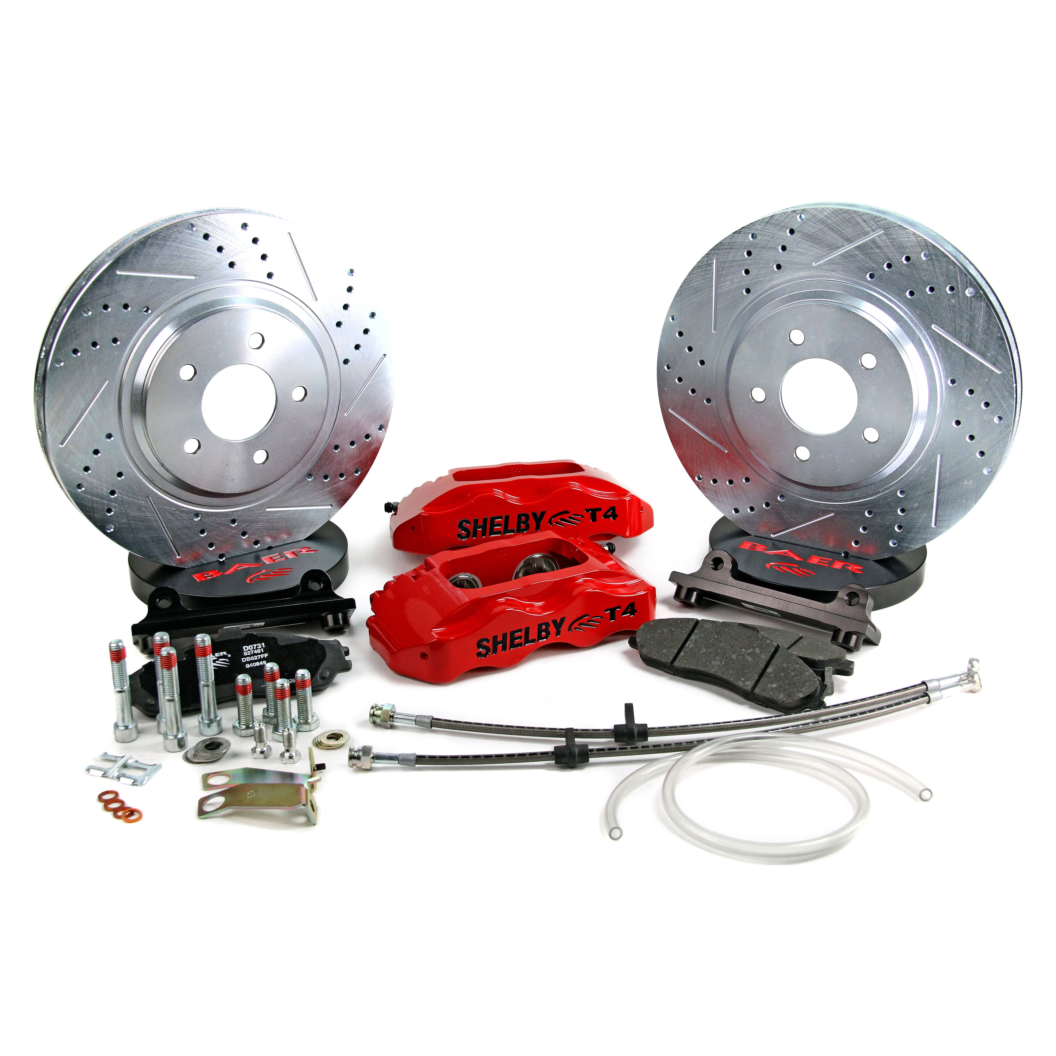 Baer Brakes 4261277R 13" Track4 Front Brake Kit - Red w/Shelby Logo ...